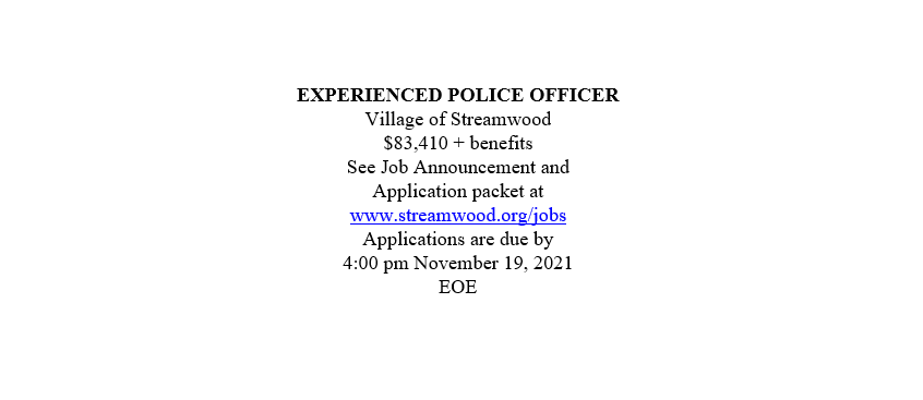 Help Wanted: EXPERIENCED POLICE OFFICER | Chicago Defender
