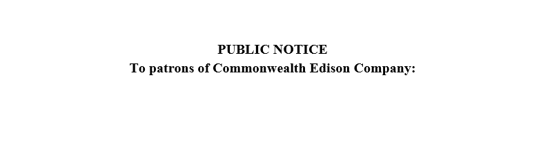 Public Notice: Commonwealth Edison Company | Chicago Defender